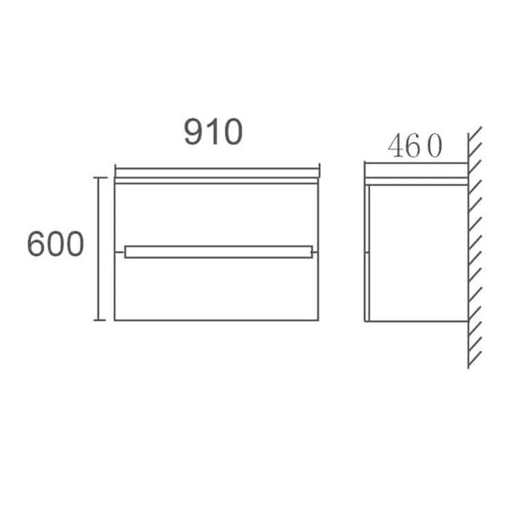 BELLA Wall Hung Vanity – Blue Bathware