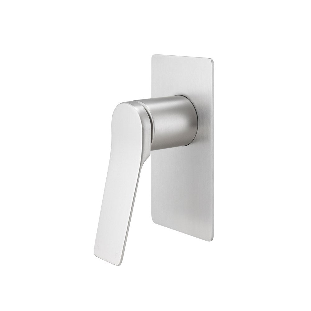 RUSHY - Brushed Nickel Wall Mixer - Blue Bathware
