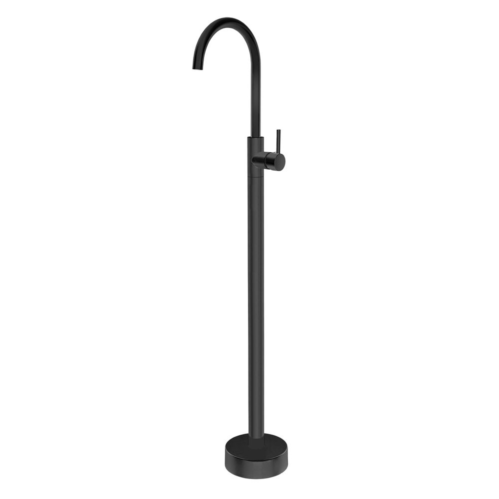 Norico Pentro Round Black Solid Brass Freestanding Mixer - Blue Bathware