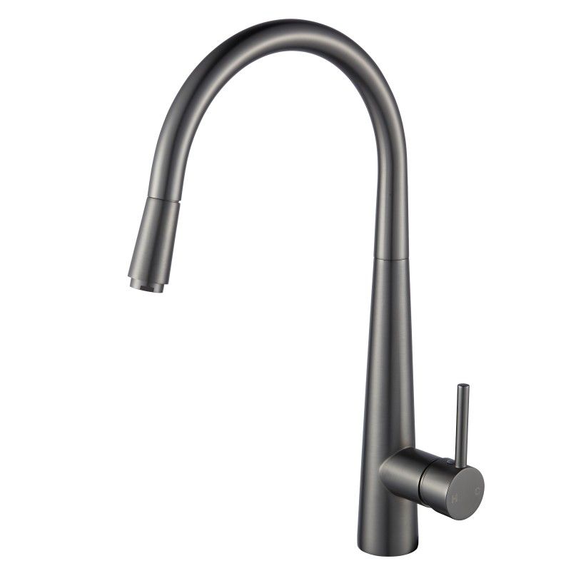 Norico Pentro Gun Metal Grey Pull Out Kitchen Mixer - Blue Bathware