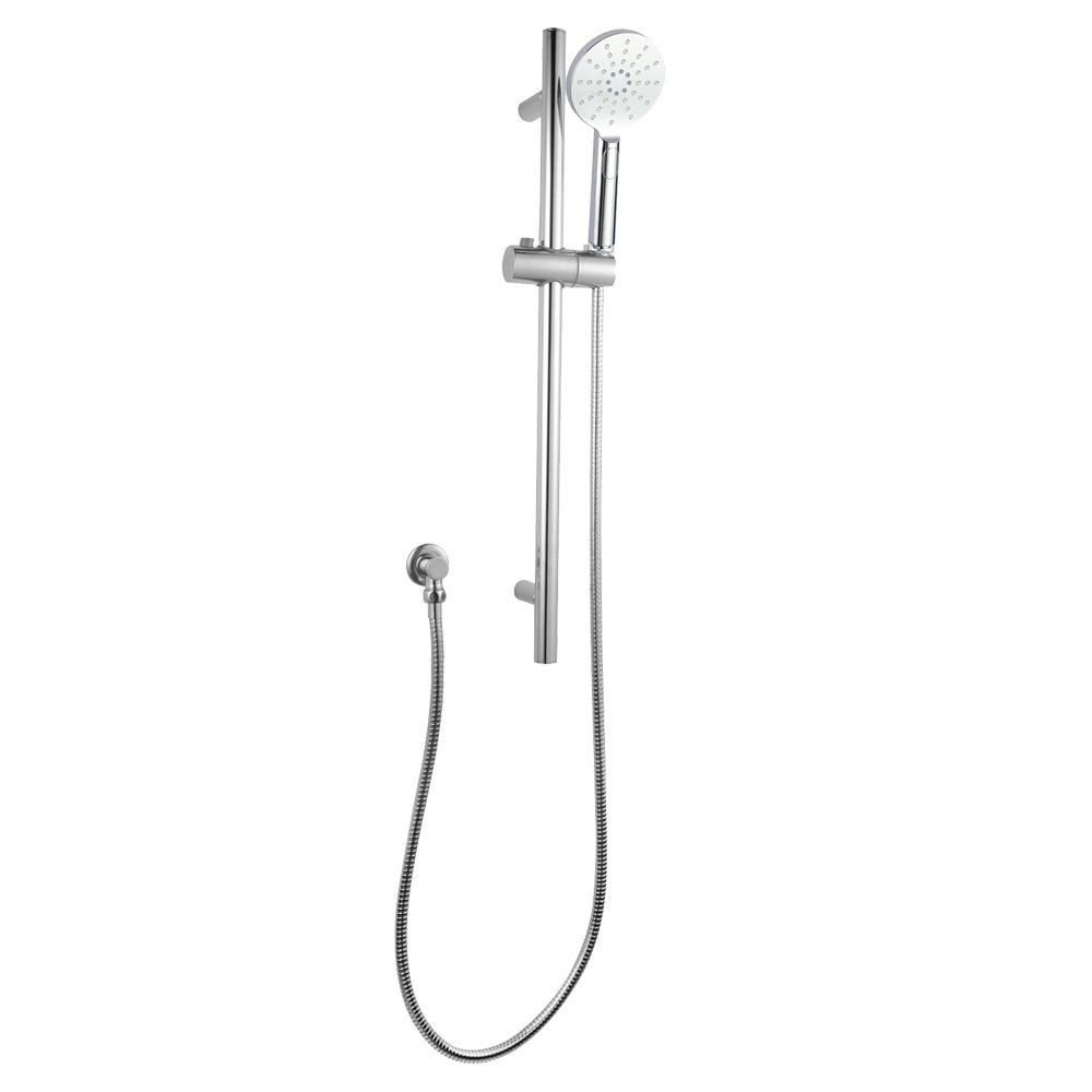 Norico Pentro Chrome Round Handheld Shower Rail Set - Blue Bathware